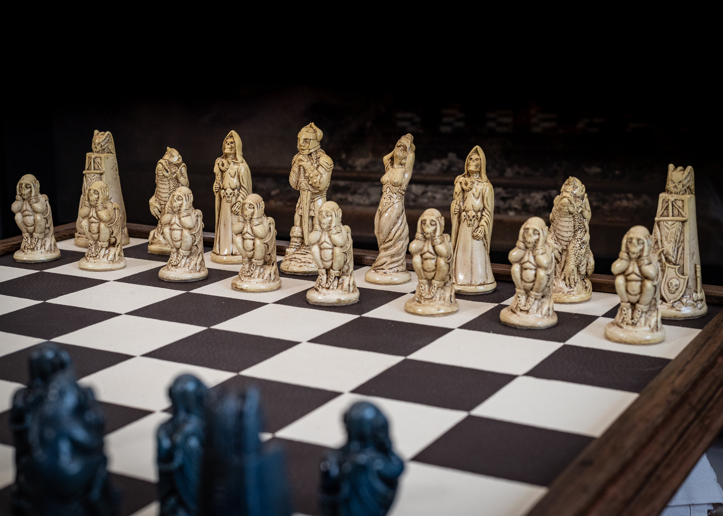 Made to Order – Chess Set, Fantasy Warlord Design in an Aged Cream and ...