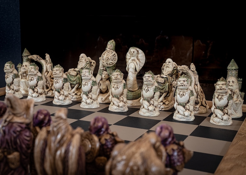 Made to Order – Chess Set, Cobra Queen Vs Spellmaster, in Aged Ivory ...