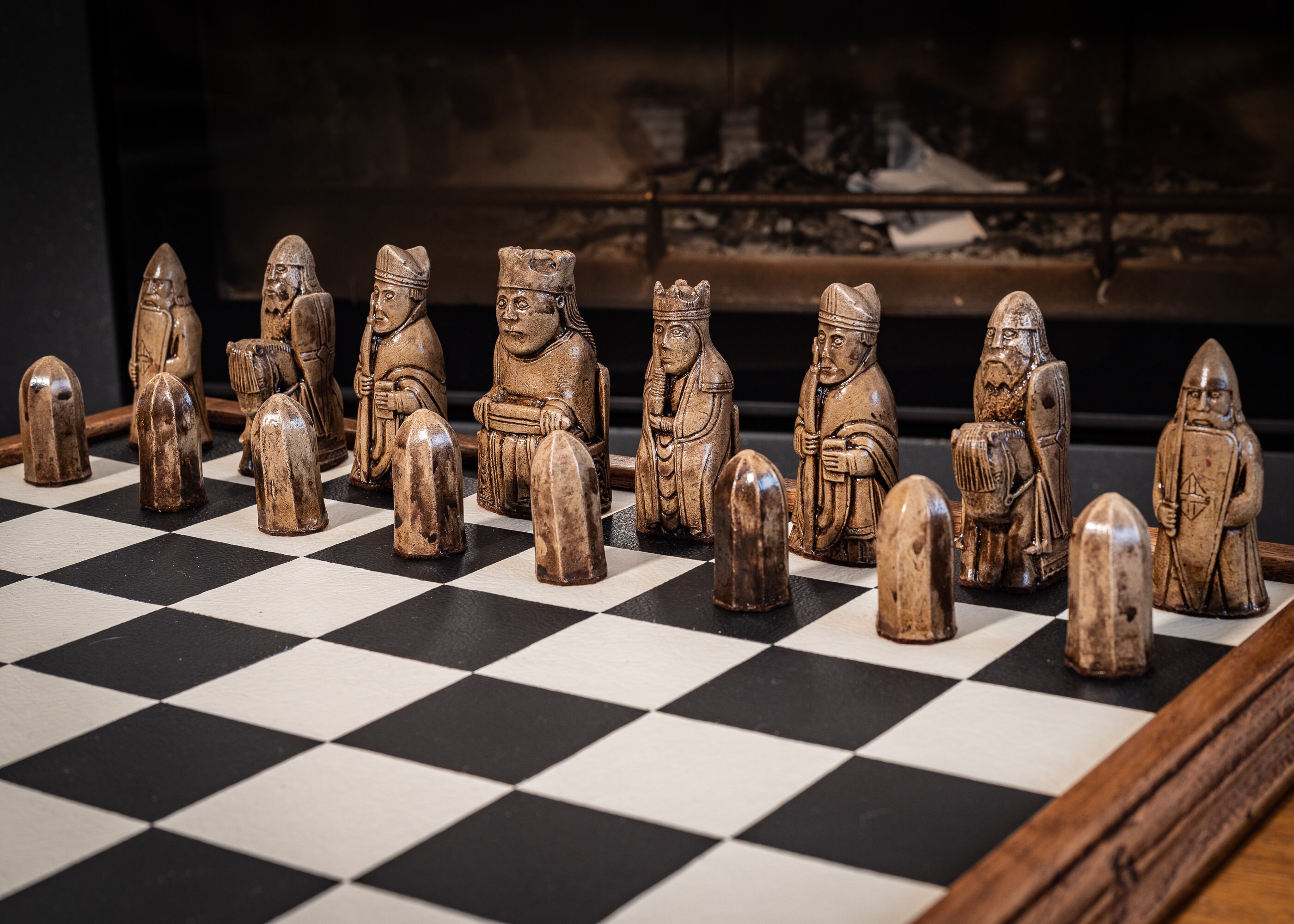 Handmade Lewis Chess Set – Aged Cream & Walnut, Isle of Lewis No.2 ...