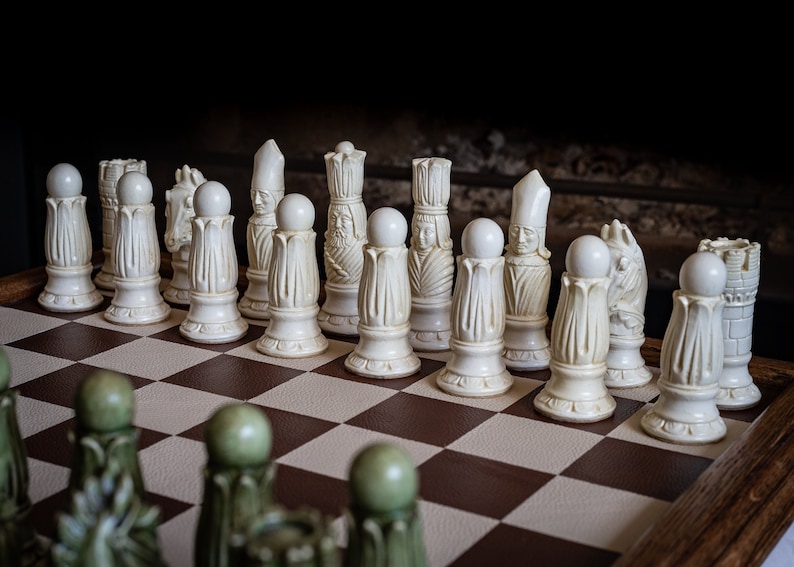 Made to Order Chess Set Victorian Design in a Stone and - Etsy