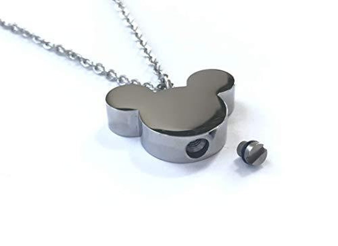 FIKA Mickey Mouse Cremation Ashes Remembrance Urn Pendant | Etsy