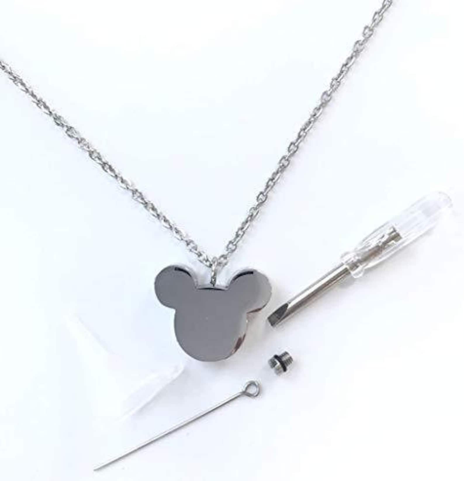 FIKA Mickey Mouse Cremation Ashes Remembrance Urn Pendant Necklace ...