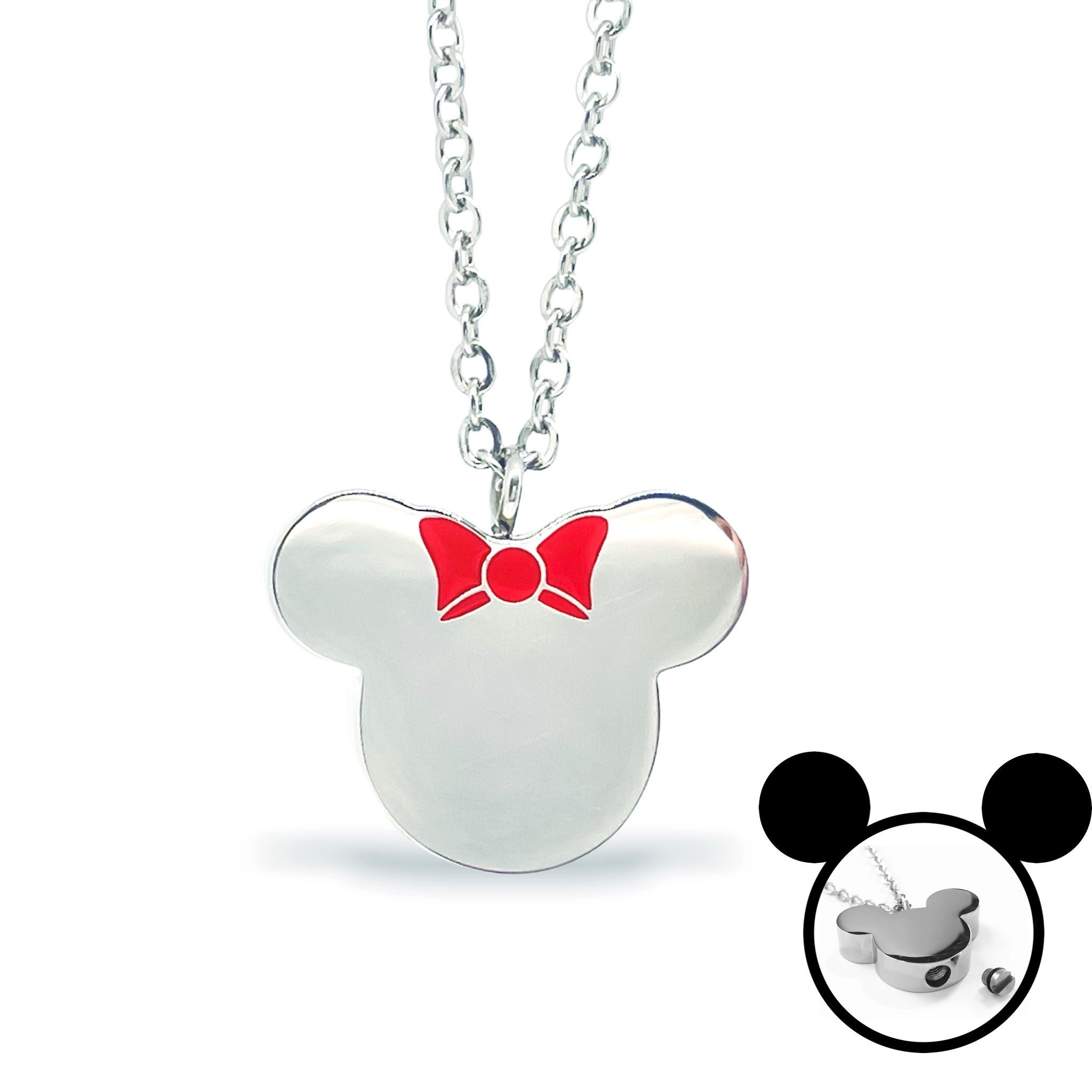Minnie Mouse Cremation Ashes Remembrance Urn Pendant Necklace Jewelry ...