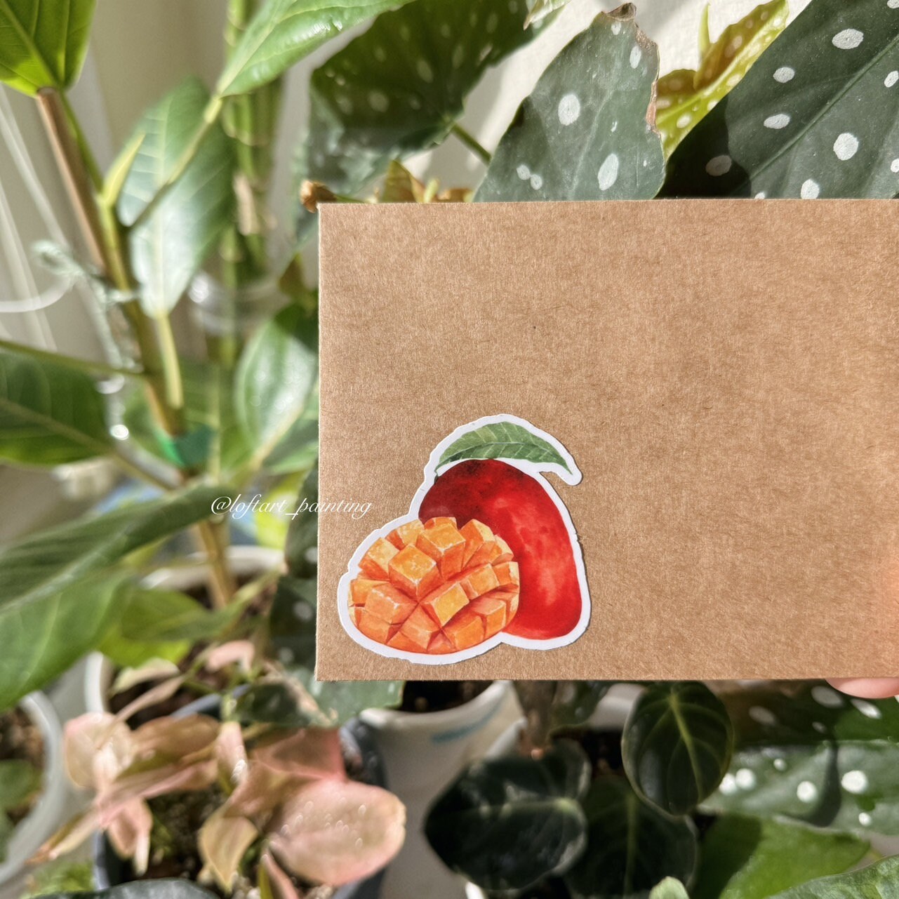 Mango Fruit Printed Watercolor Painting Vinyl Sticker, Waterproof for ...