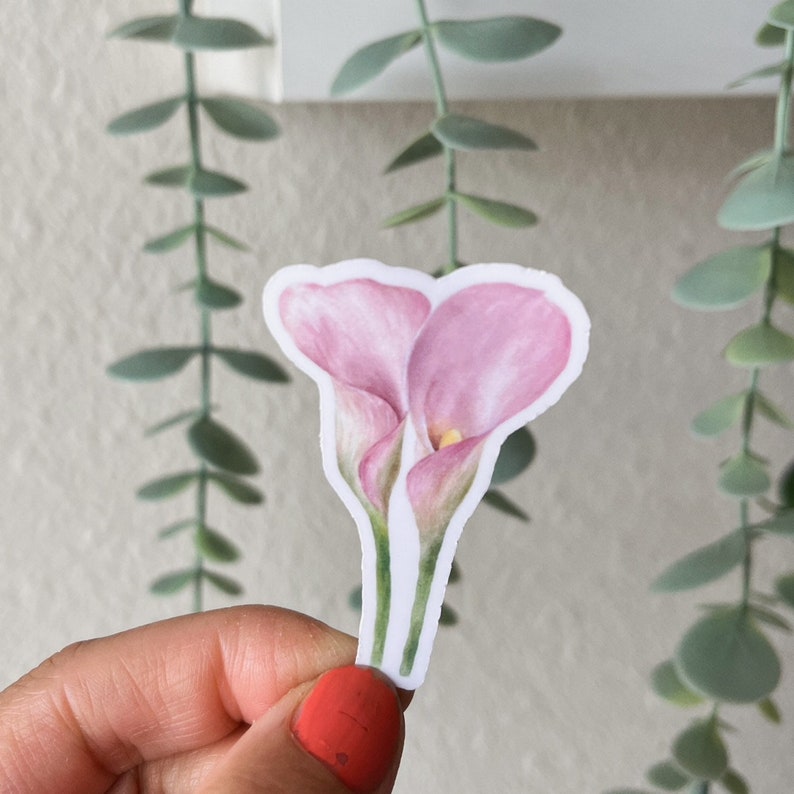 Calla Lily Watercolor Painting Vinyl Sticker, Waterproof for Water ...