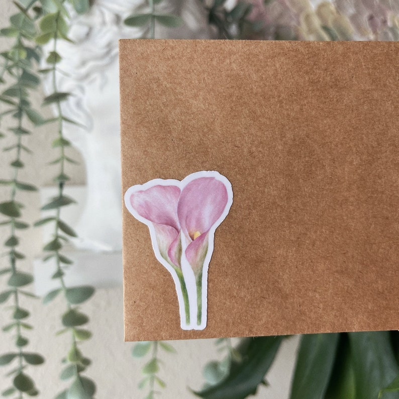 Calla Lily Watercolor Painting Vinyl Sticker, Waterproof for Water ...