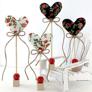 Valentine's Day Keepsake Mini Heart Stands, Unique Handmade Modern ...