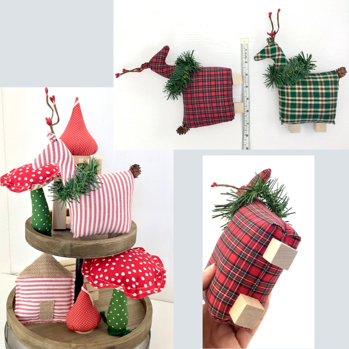 Scandinavian Farmhouse Christmas Reindeer Christmas Shelf - Etsy