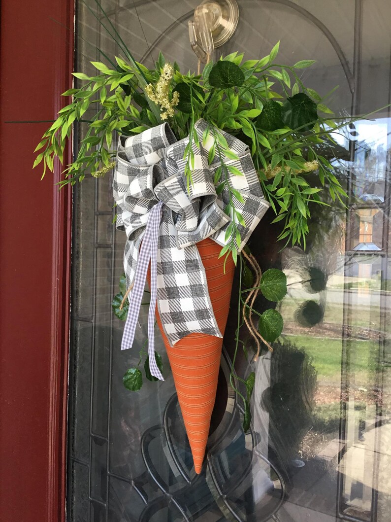 Farmhouse Easter Spring Carrot Door Hanger Wreath Hanging - Etsy