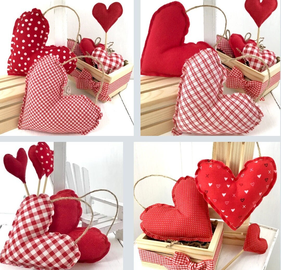 Valentine's Heart Set, Farmhouse Hearts, Tiered Tray Heart, Bowl Filler ...