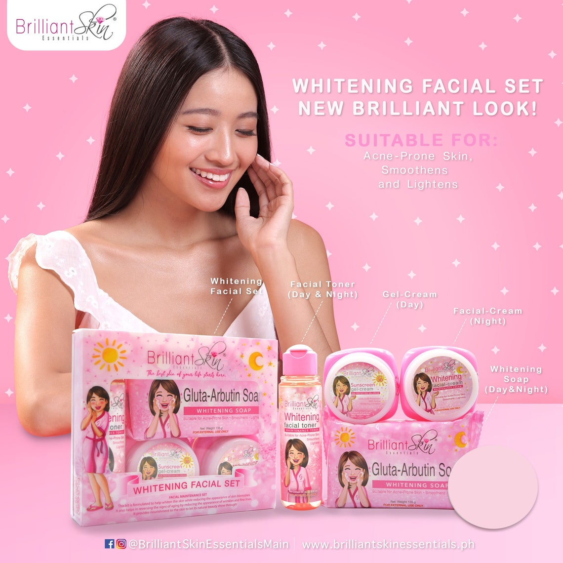 Brilliant Skin Whitening Facial Set Maintenance Of Etsy