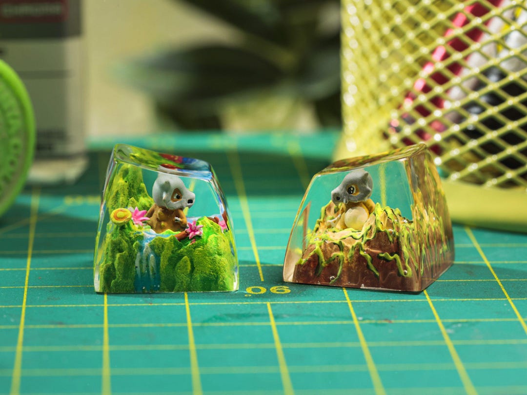 Cubone Pokemon Artisan Keycap, Custom Resin Keycap for Mechanical ...