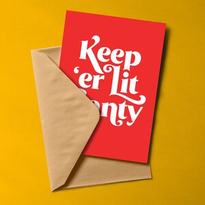Keep 'er Lit Santy A6 Christmas Card - Etsy