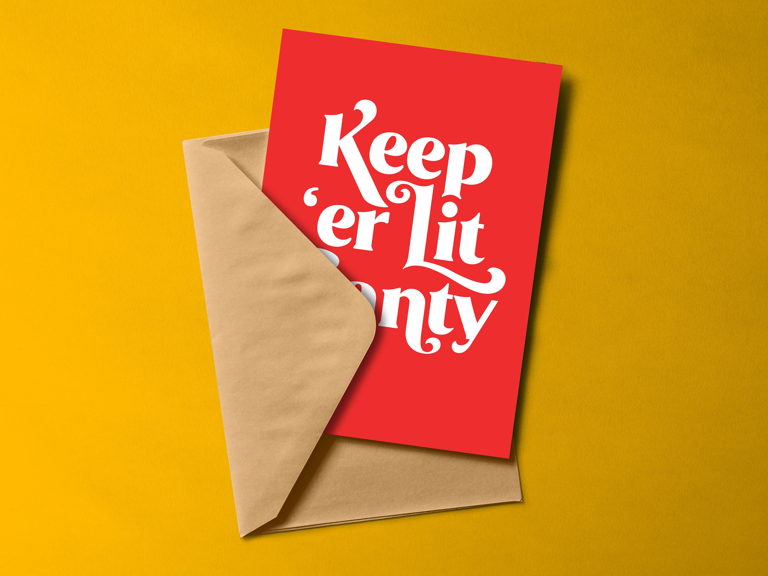 Keep 'er Lit Santy A6 Christmas Card - Etsy