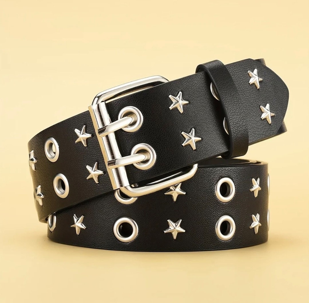 Pentagonal Star Rivet Belt Double Row Needle Buckle Hip Hop - Etsy