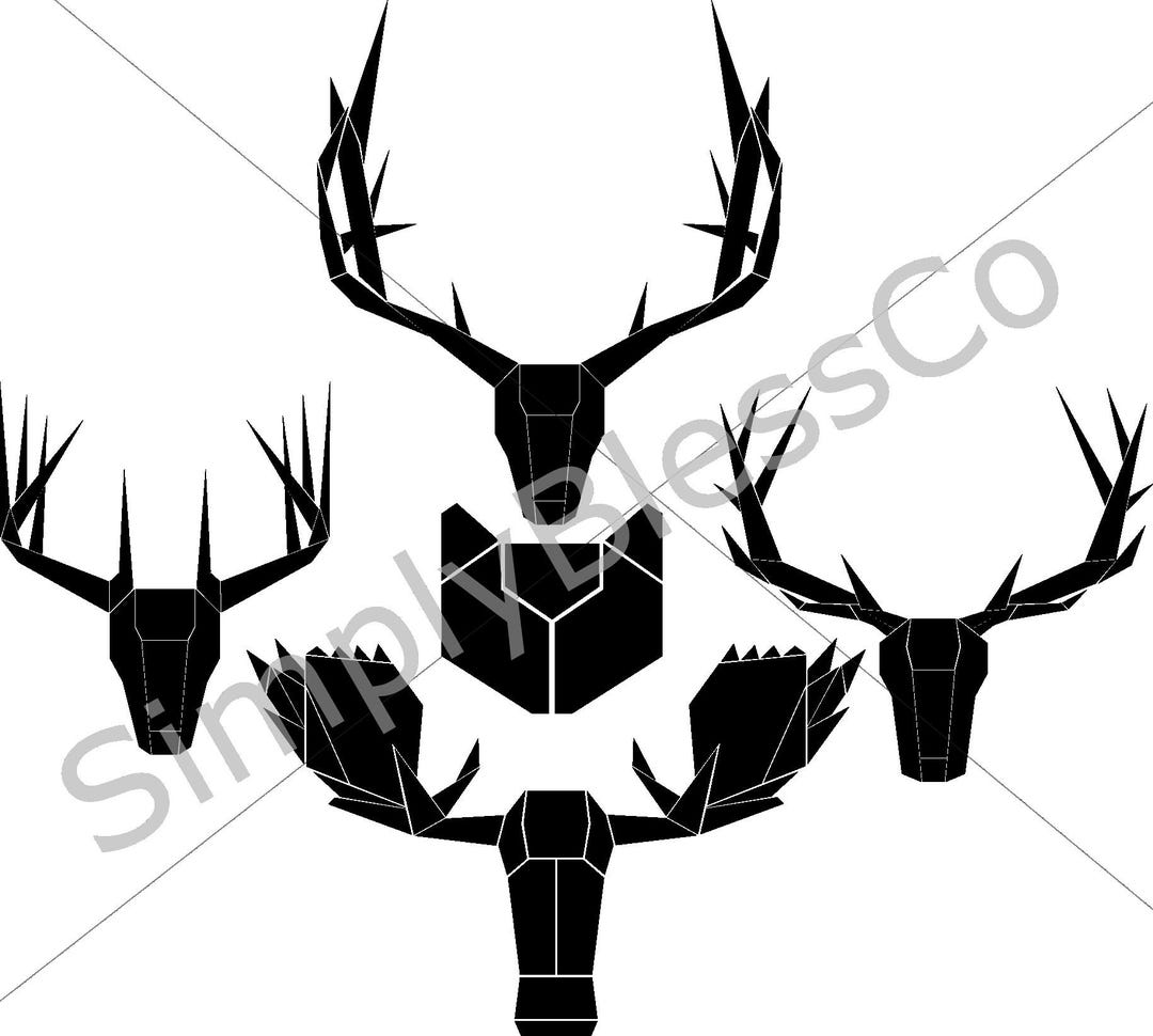 White Tail Deer Logo, Mule Deer Logo, Elk Logo, Moose Logo, Grizzly ...