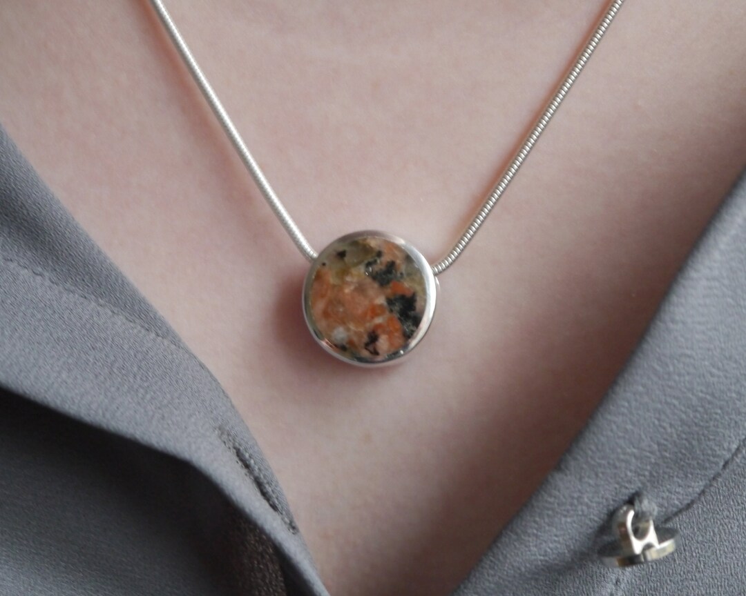 Peterhead Granite Round Double Sided Hallmarked Sterling - Etsy