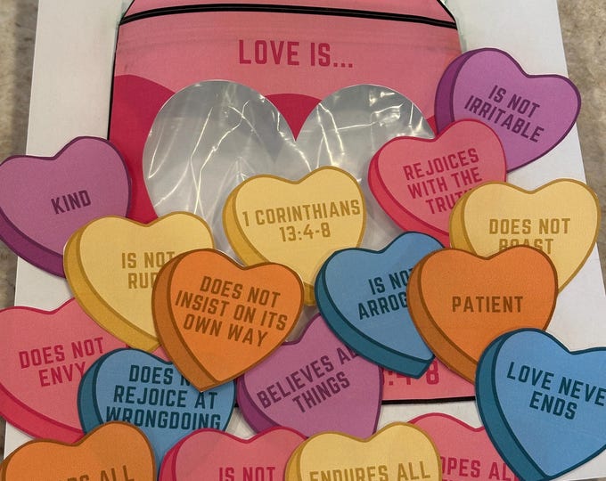 Biblical Love Conversation Hearts Printable – 1 Corinthians 13:4-8 (PDF ...