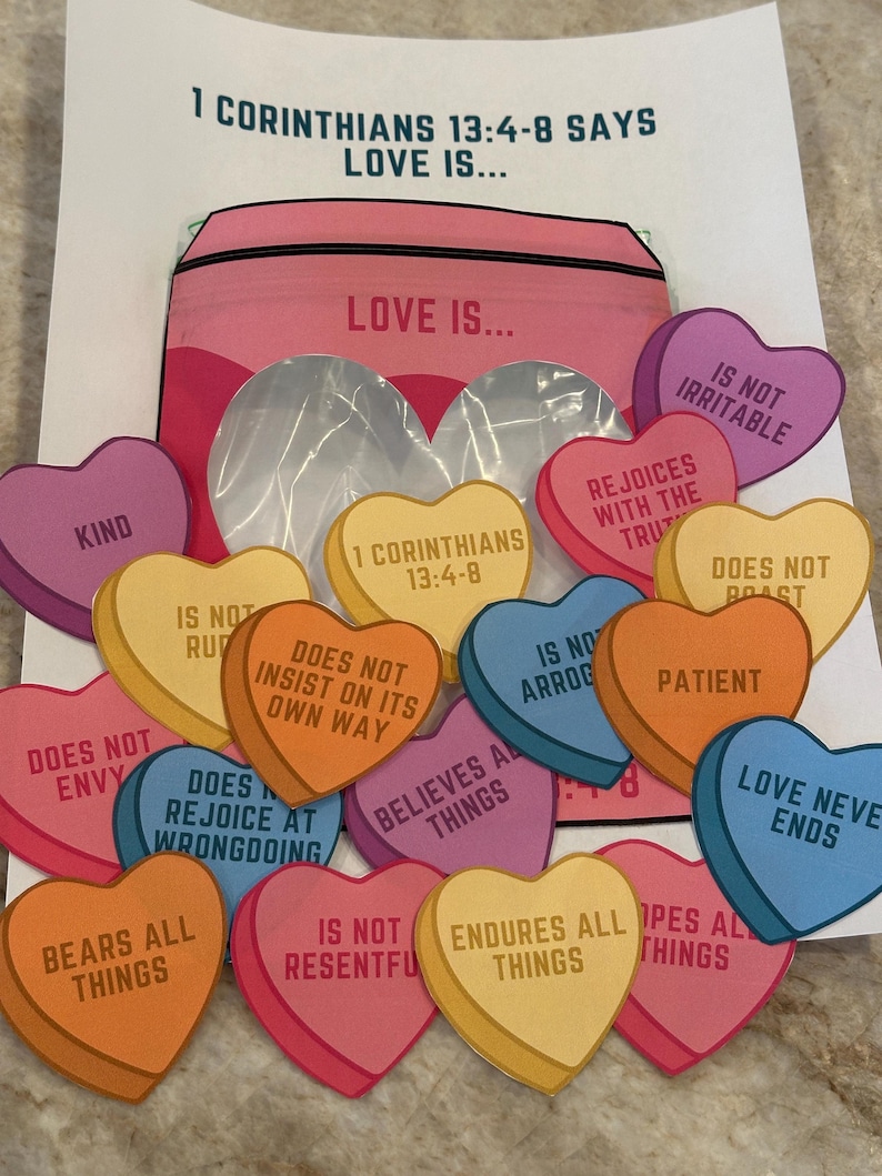 Love is Conversation Hearts – Biblical Love Printable | 1 Corinthians ...
