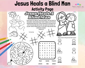 Jesus Heals a Blind Man Printable Activity: Sunday School Lesson (PDF ...