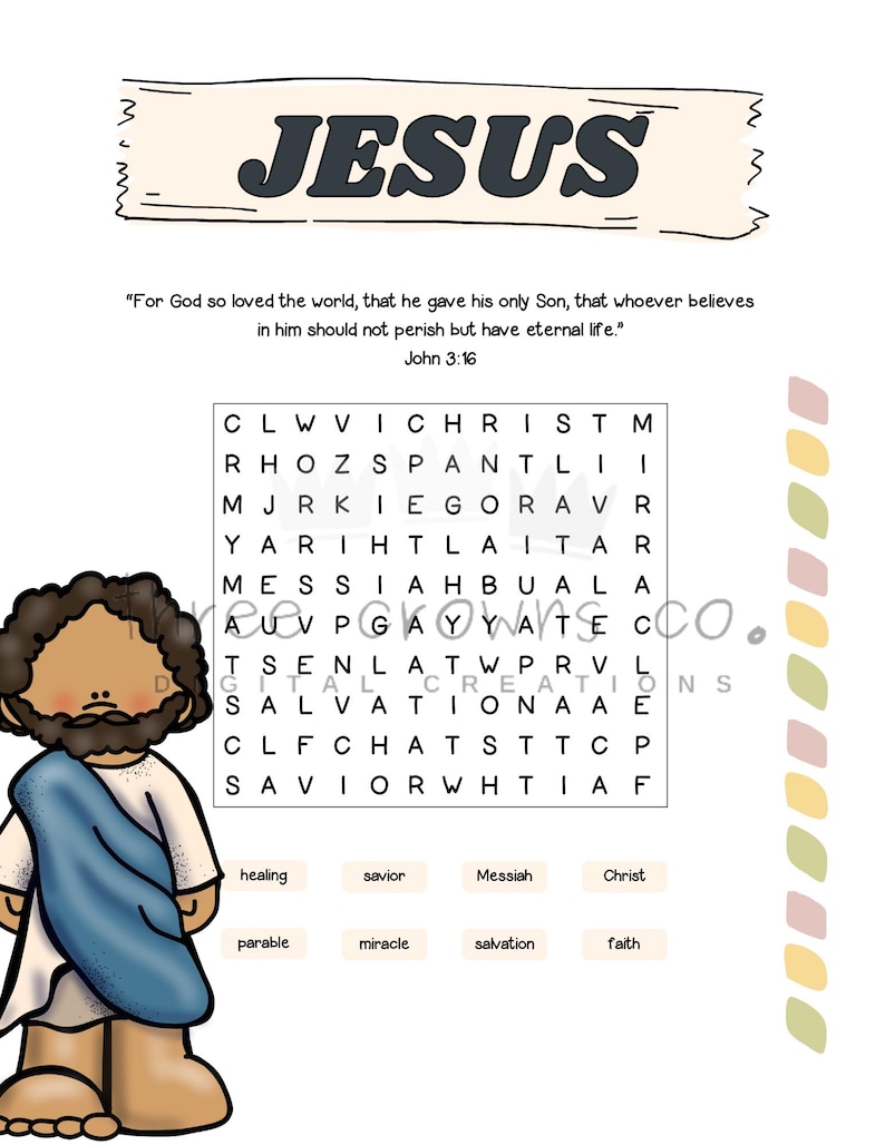Bible Character Word Search Printable – 5 Fun Christian Word Puzzles ...