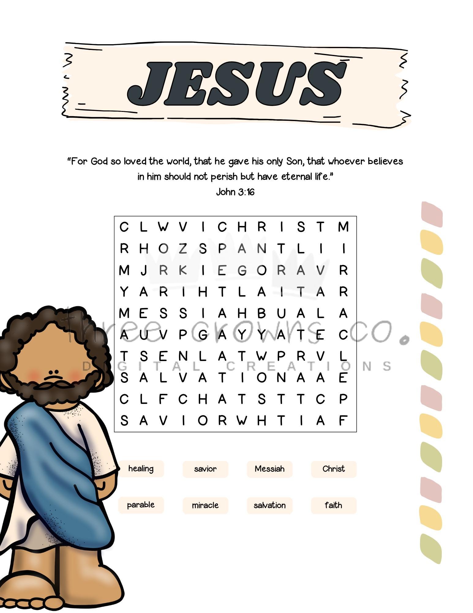 Bible Character Word Search Printable – 5 Fun Christian Word Puzzles ...