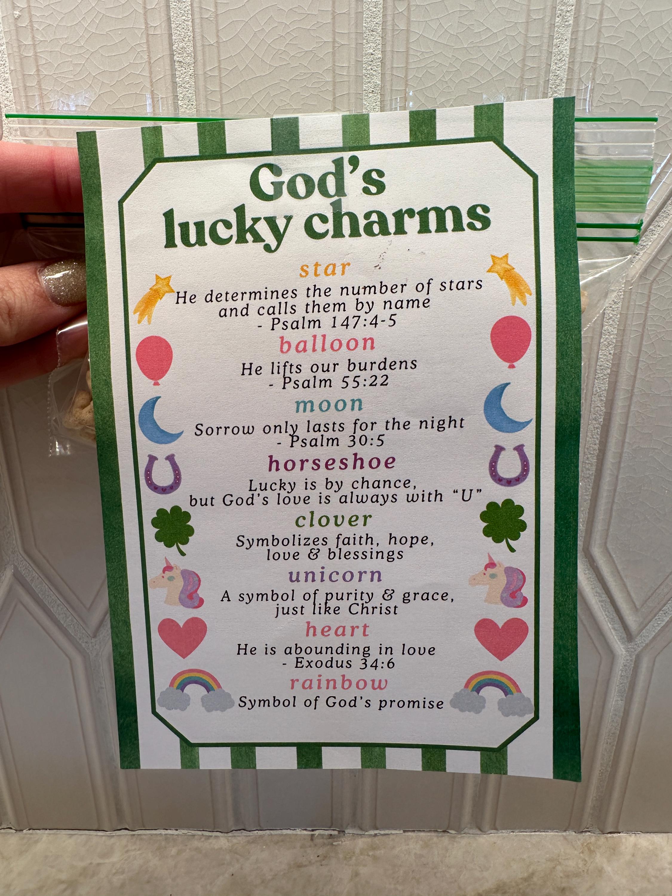 God's Lucky Charms Christian St. Patrick's Day Printable Favor Tag - Etsy