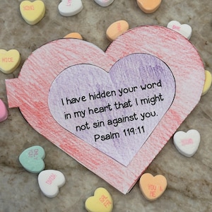 Hidden Your Word Heart – Psalm 119:11 Folding Valentine Craft ...