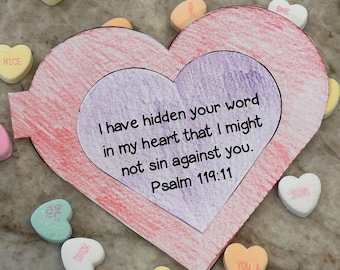 Hidden Your Word Heart – Psalm 119:11 Folding Valentine Craft ...