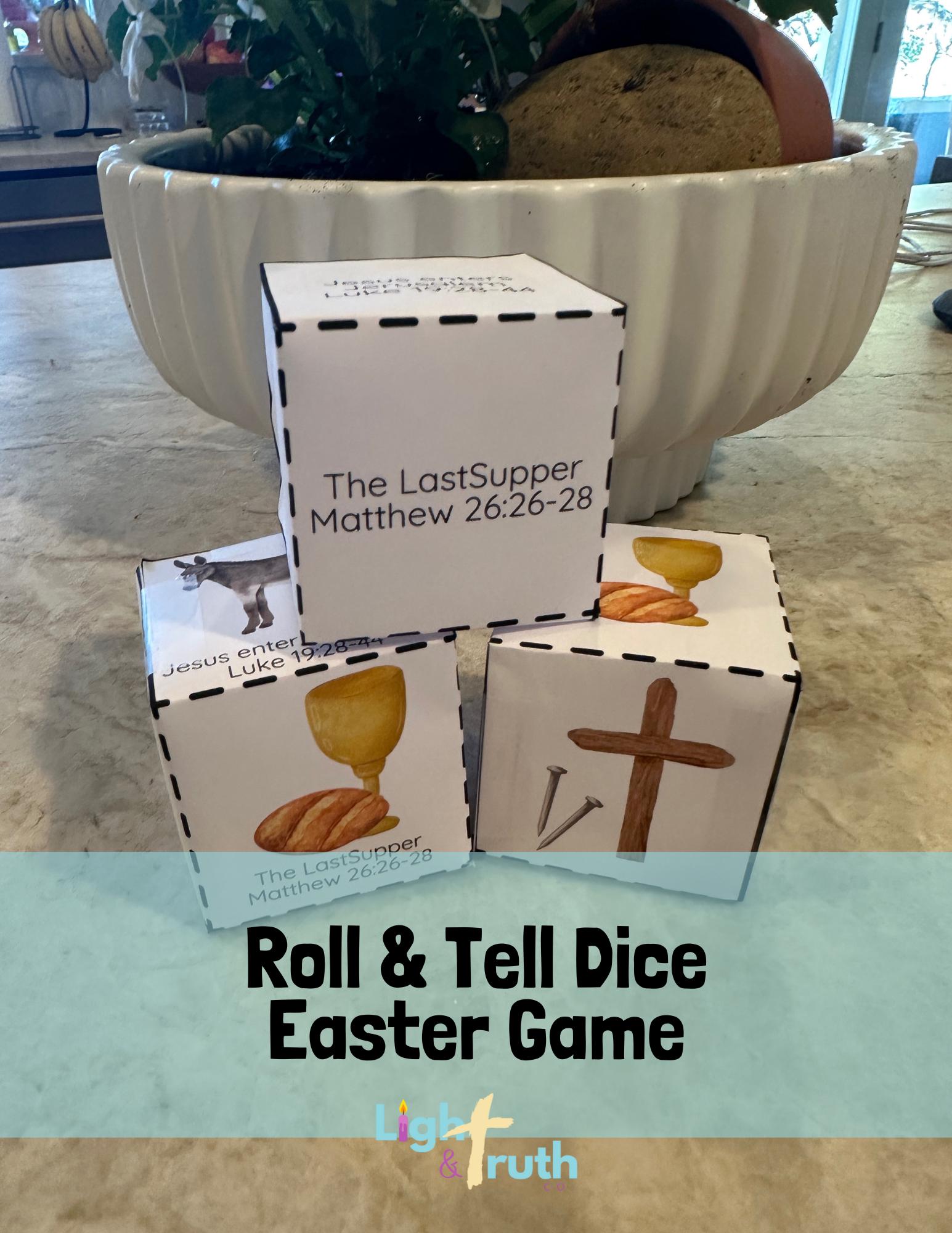 Roll & Tell Dice Easter Game | Printable Christian Easter Activity for ...