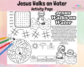 Jesus Feeds Five Thousand Activity Placemat: Christian Coloring ...