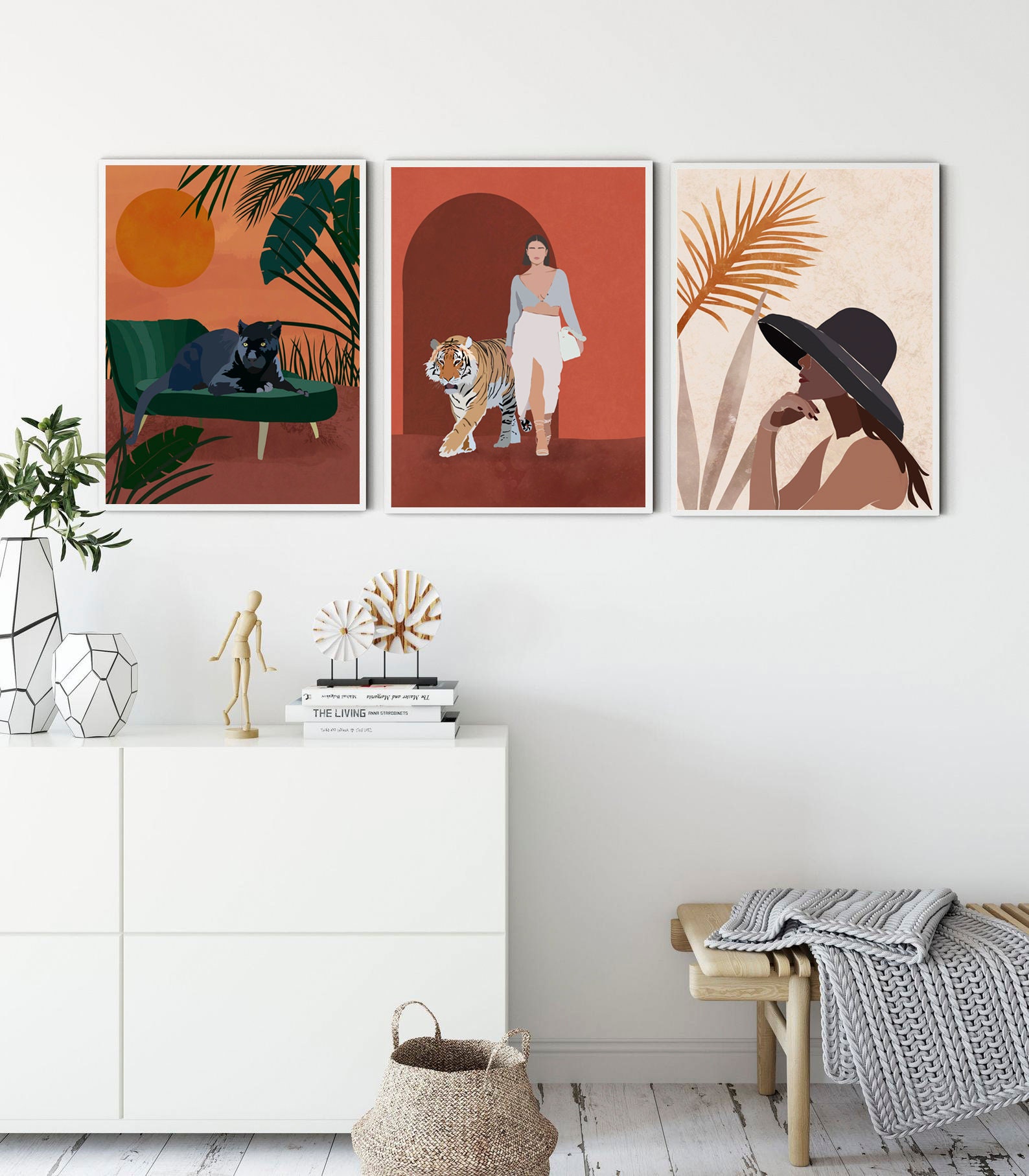 Tiger Woman Art Print Big Cat Poster Empowered Female - Etsy