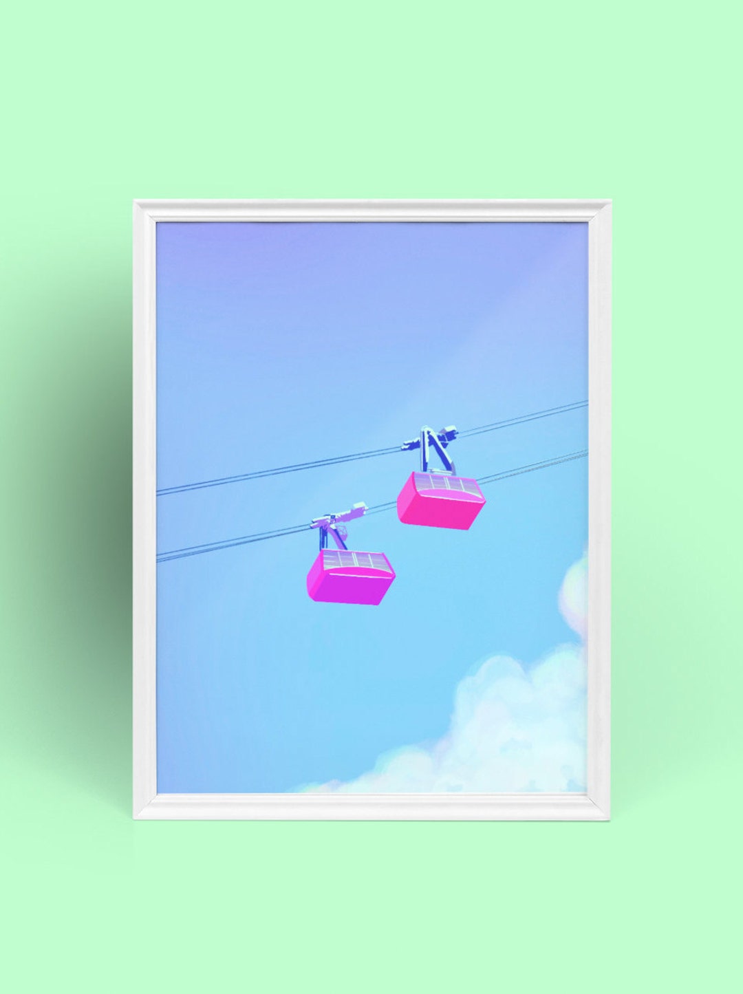 Sky Gondola Pop Art Print: Brightly Colored Wall Art (digital Download ...