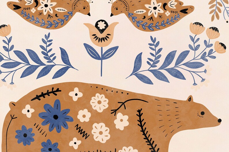 Norwegian Folk Art Scandinavian Folk Art Modern Farmhouse Swedish Folk ...