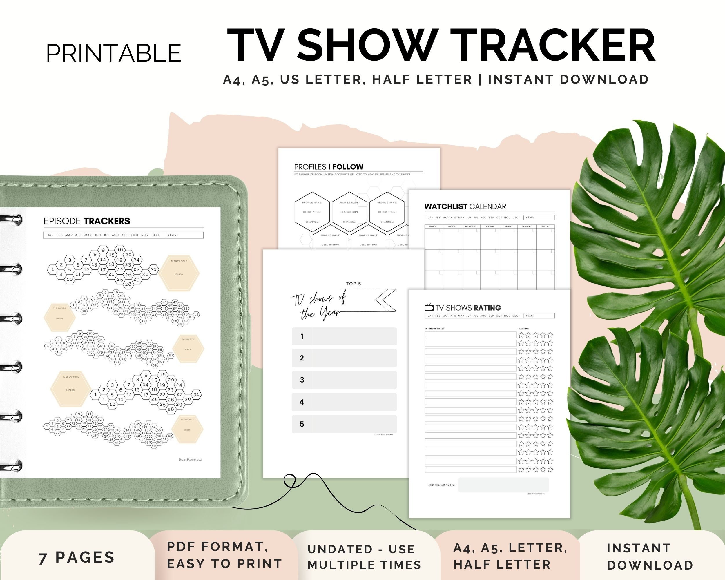 TV Show Tracker Watching Planner Tv Show Planner Printable - Etsy