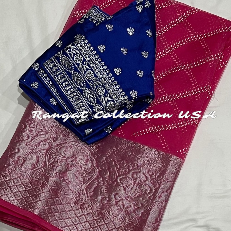 Silver Tissue Saree - Etsy