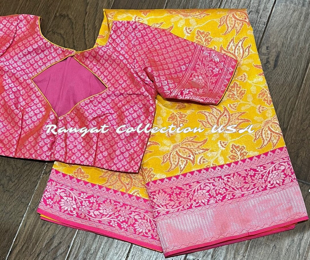 Floral Kubera Silk Weaving Saree With Blouse - Etsy