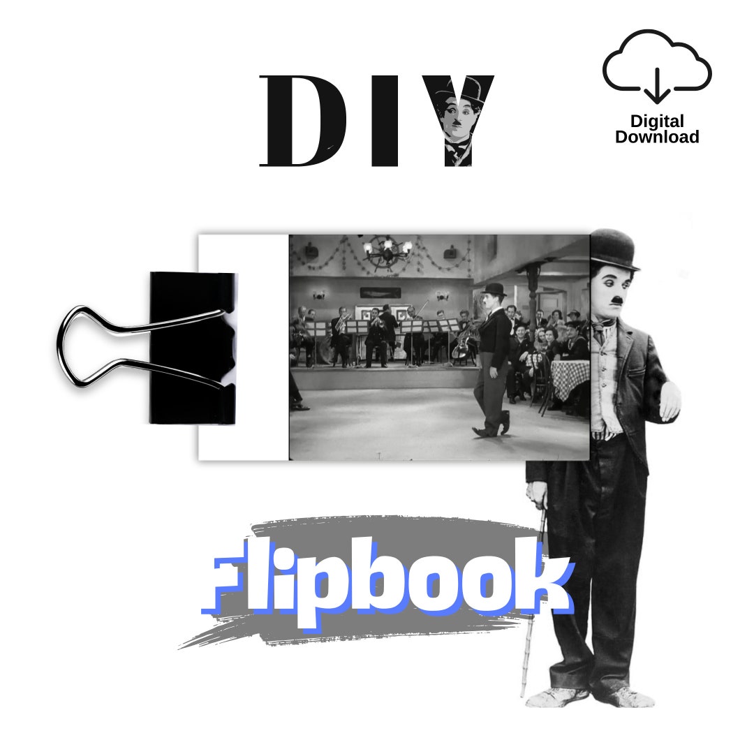 Digital DIY Flipbook | Charlie Chaplin GIF | Printable Animated Instant ...