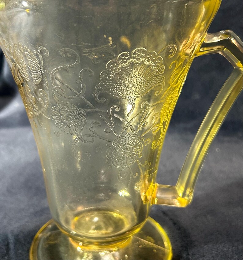 Vintage Hazel Atlas Yellow Florentine 2 Pattern Depression Glass ...