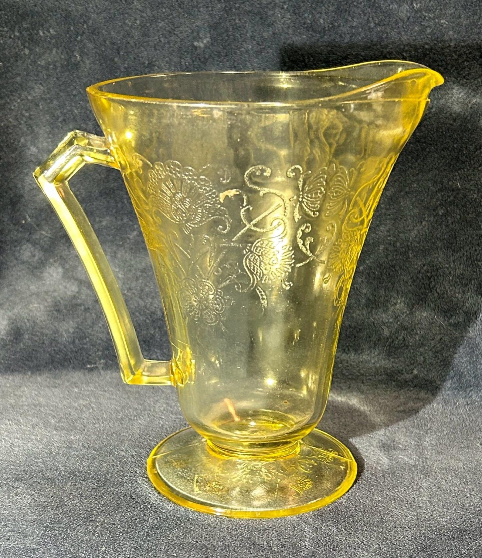 Vintage Hazel Atlas Yellow Florentine 2 Pattern Depression Glass ...