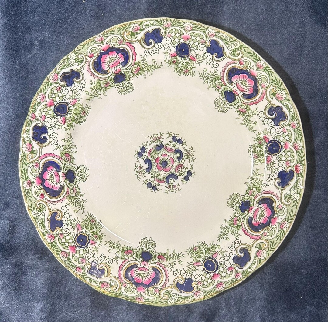 Dunn Bennett Ravenscliffe Dinner Plate Orange and Blue - Etsy