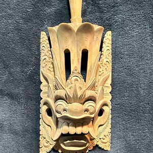 Wooden Asian Folk Art Mask - Etsy