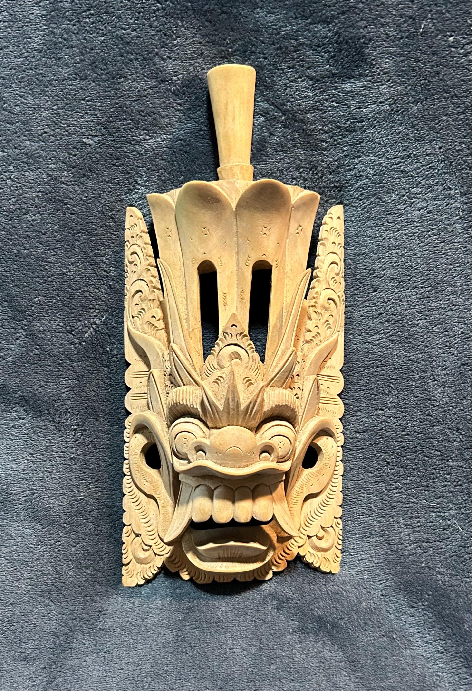 Wooden Asian Folk Art Mask - Etsy