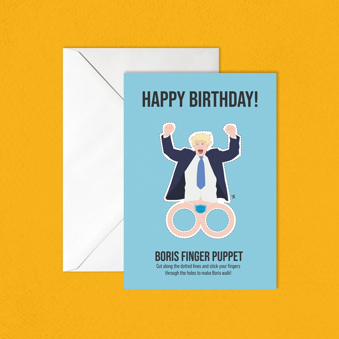 Boris Johnson Birthday Card Funny and Silly Finger Puppet Greeting Card ...
