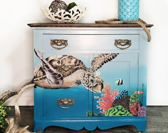 Hand Painted Cabinet - Etsy