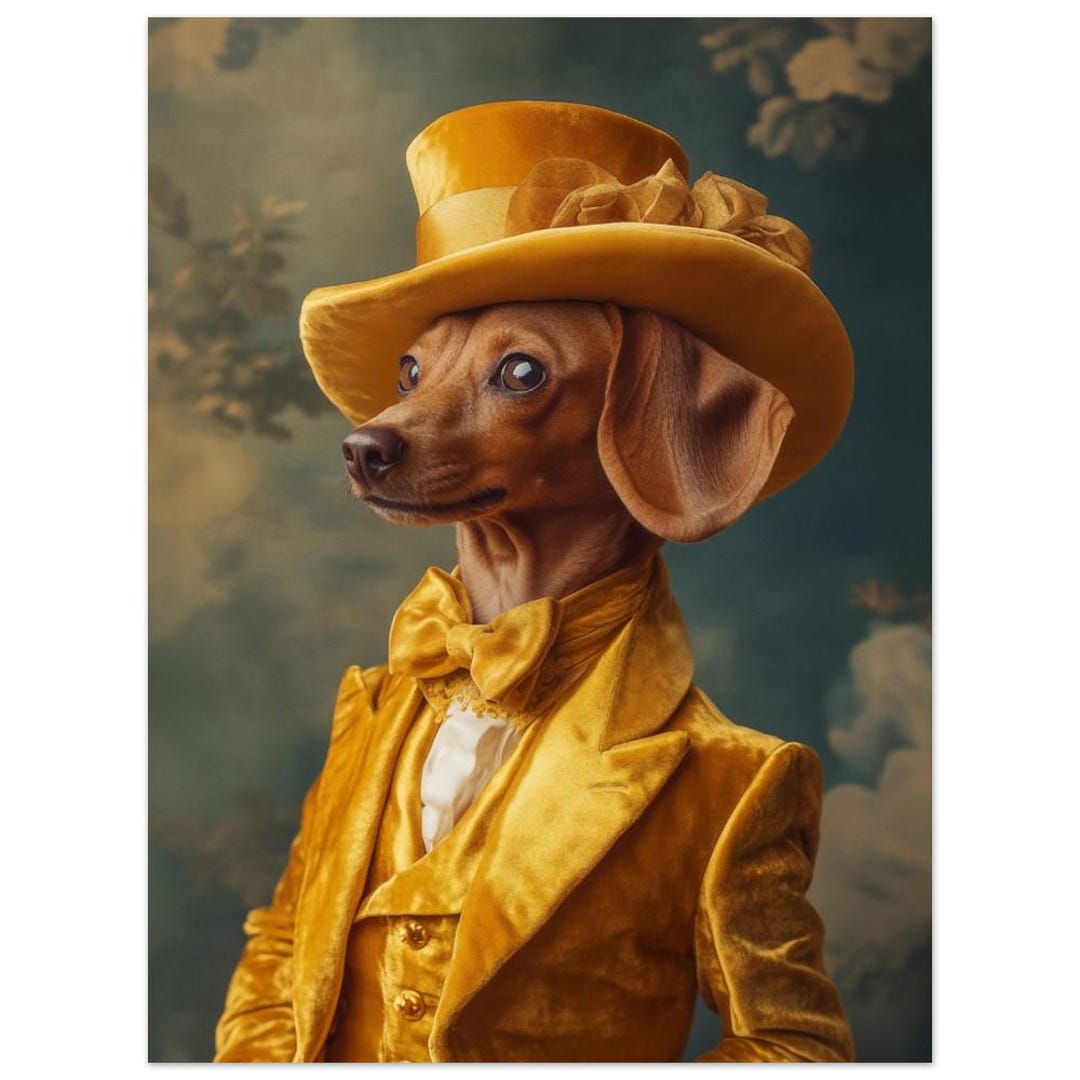 Dachshund, Dog Art, Dachshund Art, Wall Art, Dogs in Hat, Sausage Dogs ...