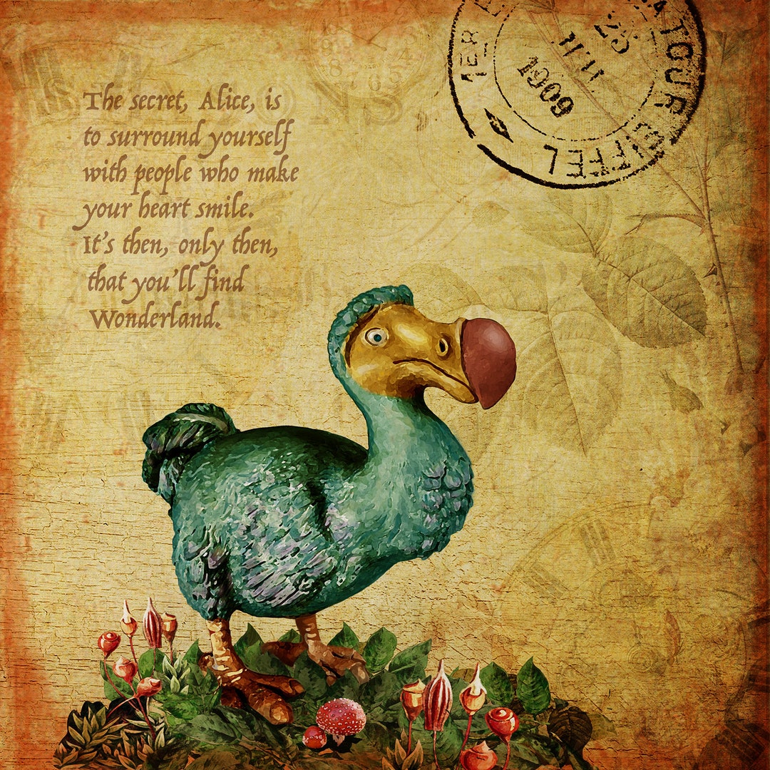 Dodo Bird, Art Print Home Decor, Painting, Alice in Wonderland, Vintage ...