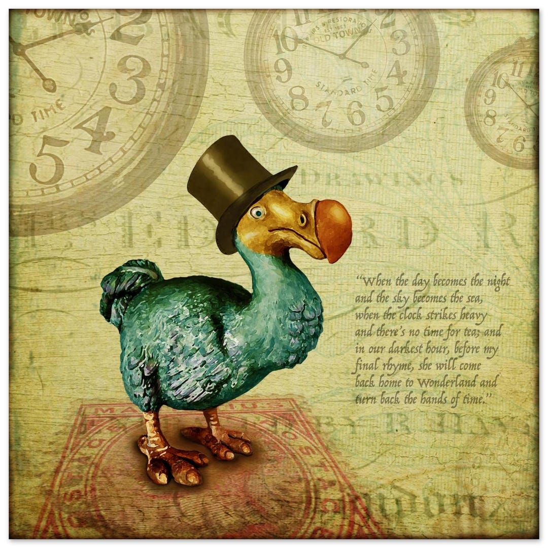 Dodo Bird Print Hand painted Art Alice In Wonderland Dodo Original Dodo Bird Print Hand painted Art Alice In Wonderland Dodo Original