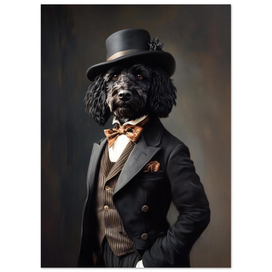 Dandy, Cockapoo, Dog in Hat, Art Print, Portrait ,wall Art, Digital ...
