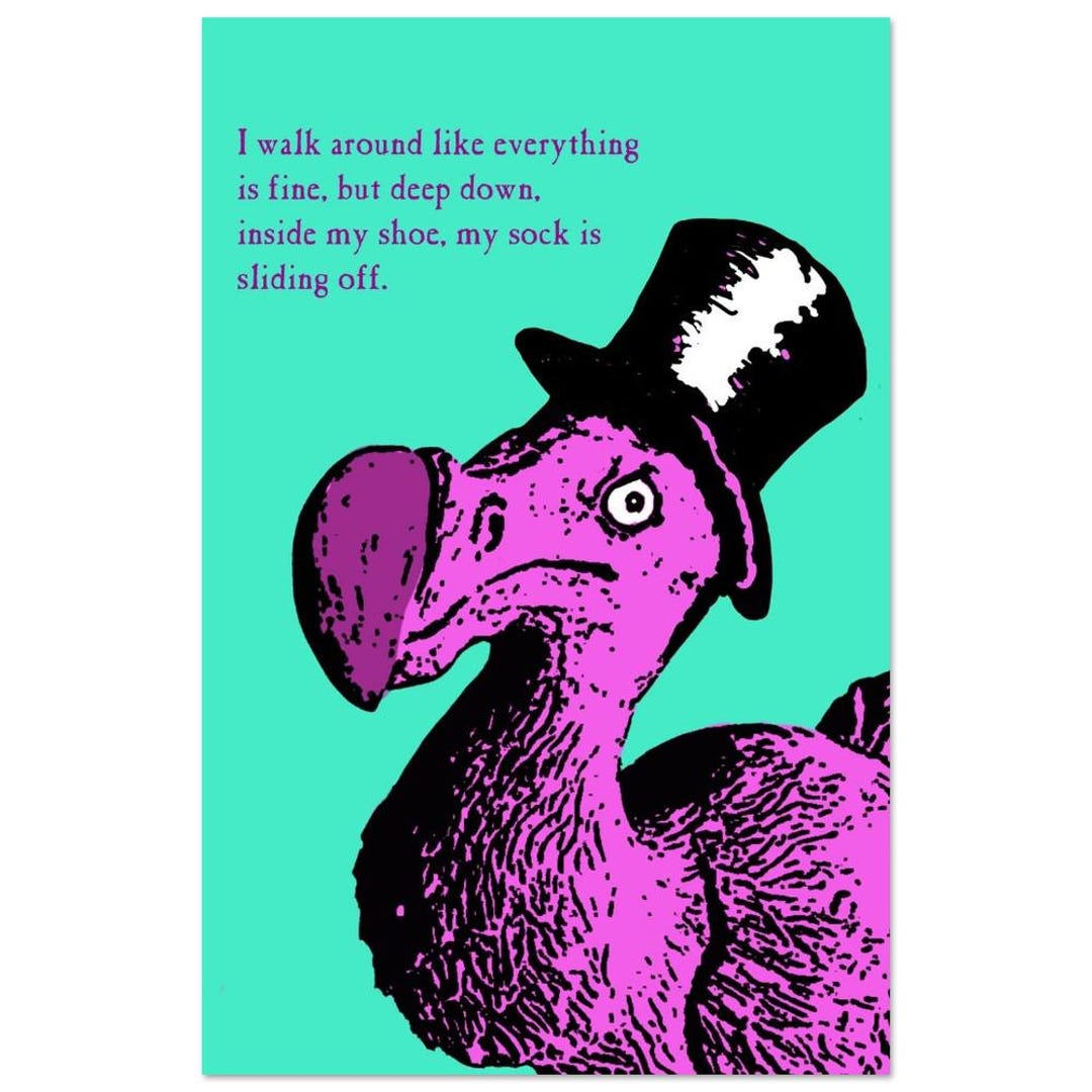 Funny Dodo, Dodo in Top Hat, Original Design, Dodo Bird, Wall Art ...